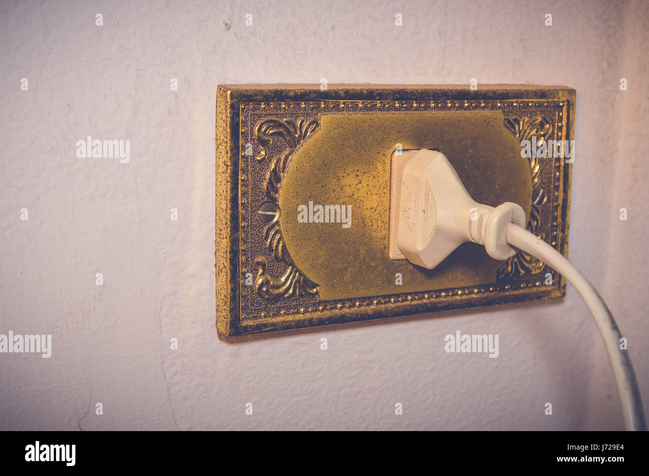 socket plug with electric plug line Stock Photo - Alamy