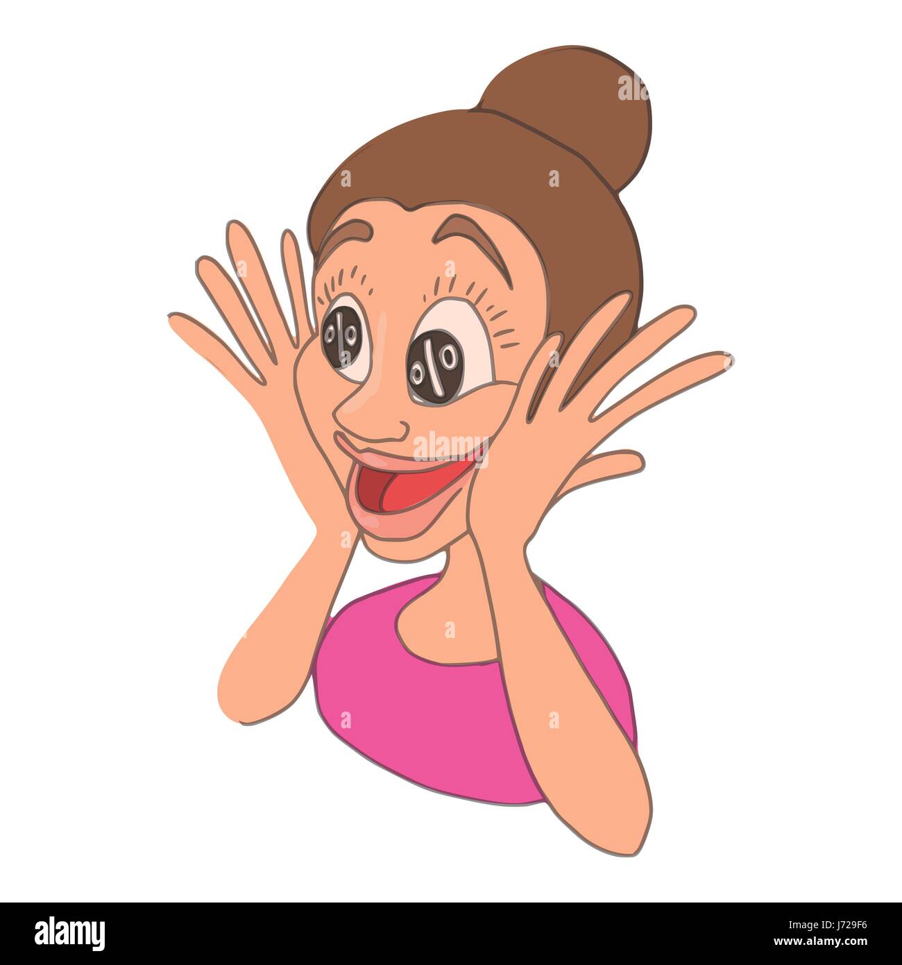 Girl enjoys for discounts icon, cartoon style Stock Vector Image & Art ...
