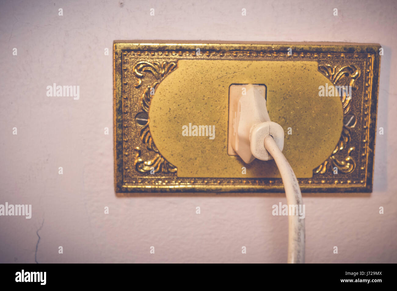 socket plug with electric plug line Stock Photo - Alamy