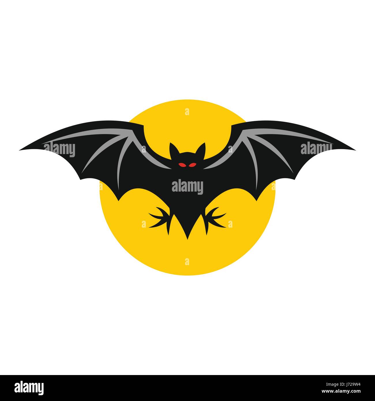 Bat icon, flat style Stock Vector Image & Art - Alamy