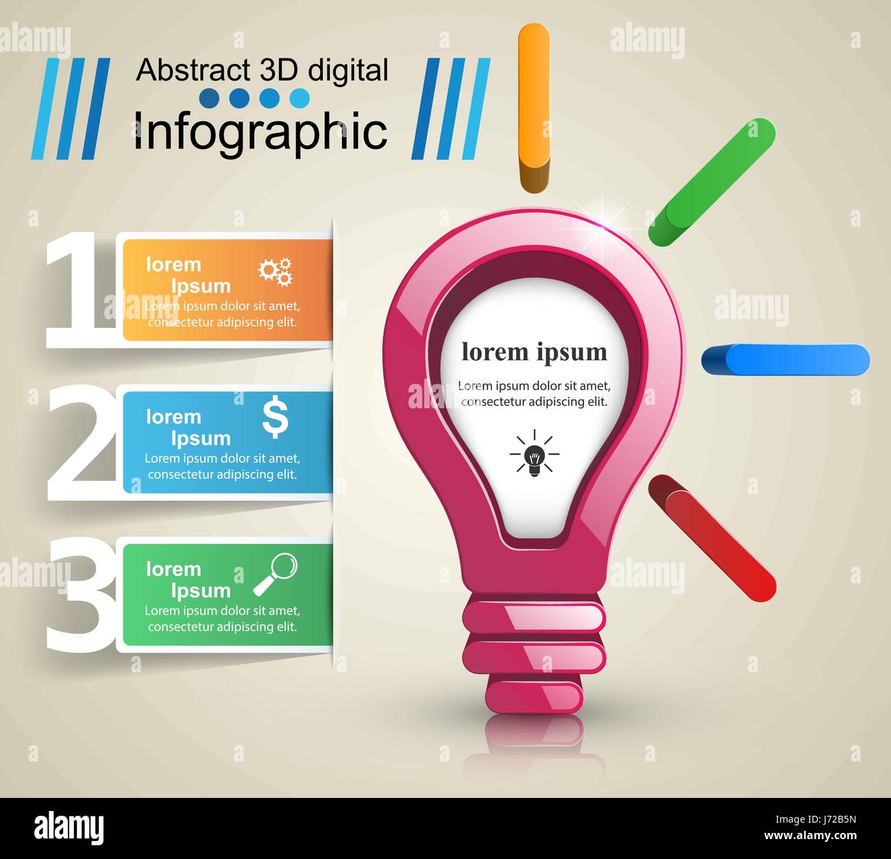 Infographic design. Bulb, Light icon Stock Vector Image & Art - Alamy