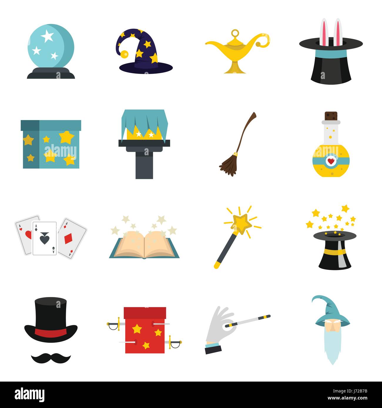 Magic icons set in flat style Stock Vector Image & Art - Alamy