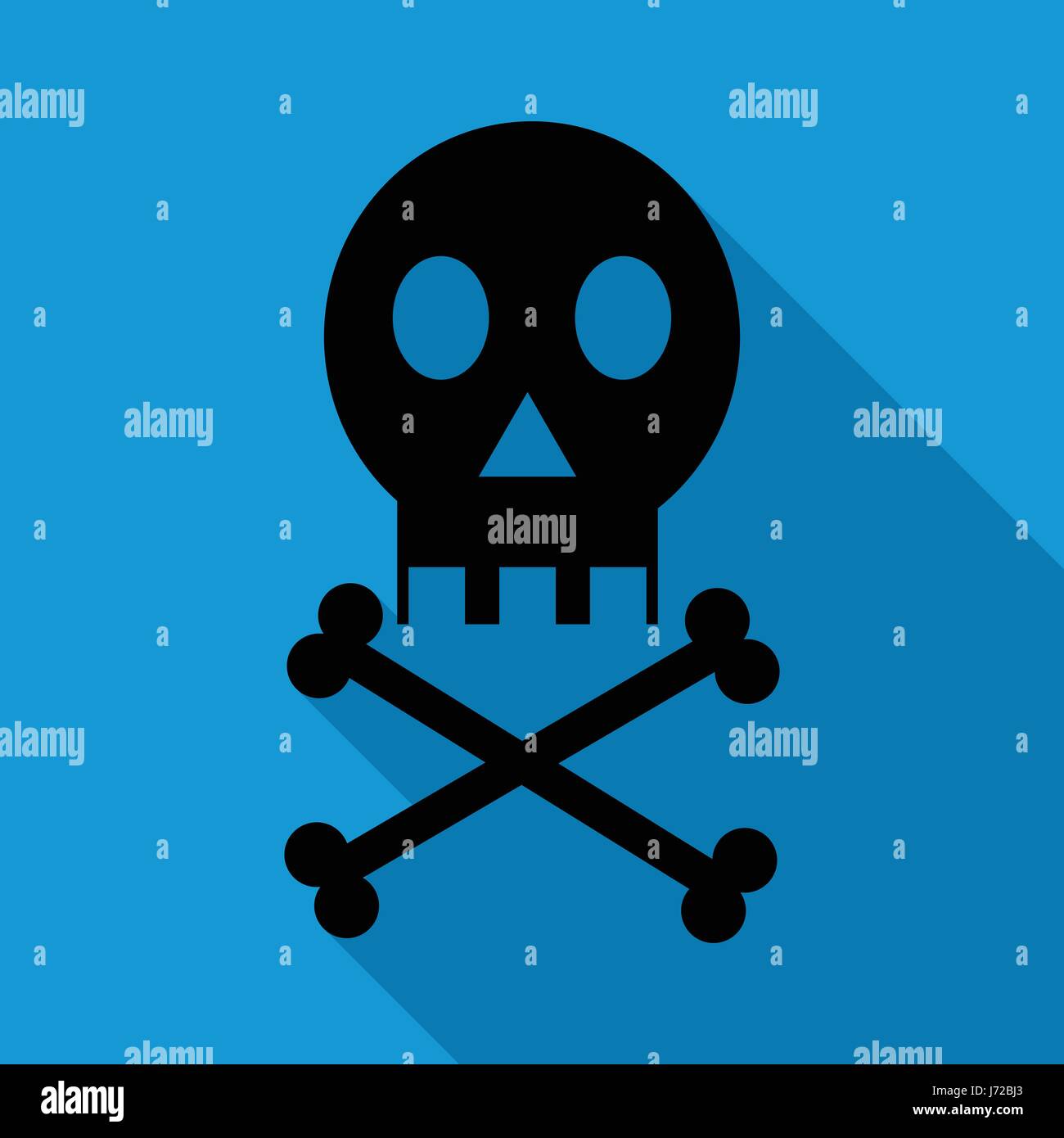 Skull icon, flat style Stock Vector Image & Art - Alamy