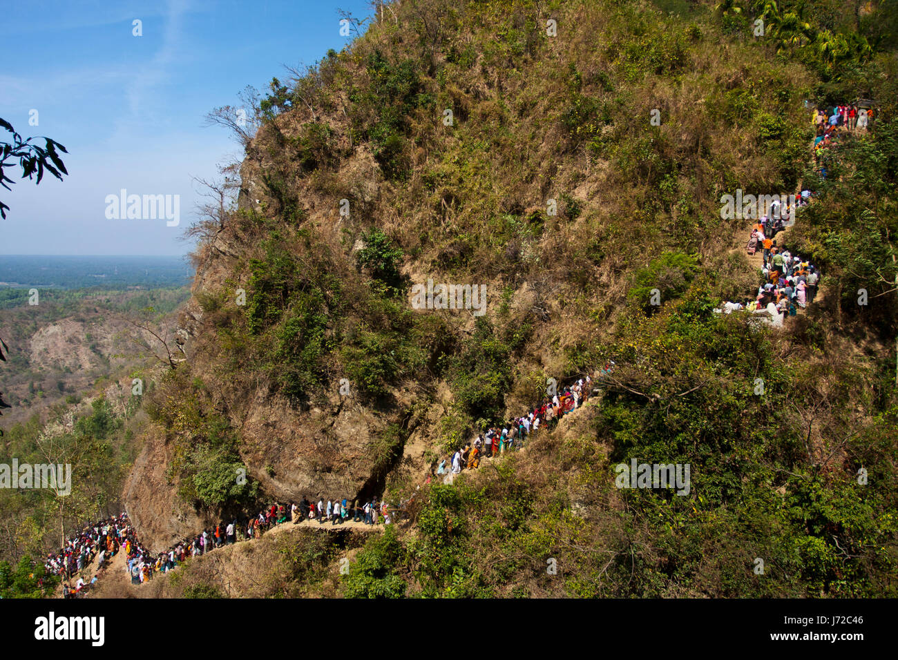 Thousands of devotees gather Shiva temple stands at the top of the ...