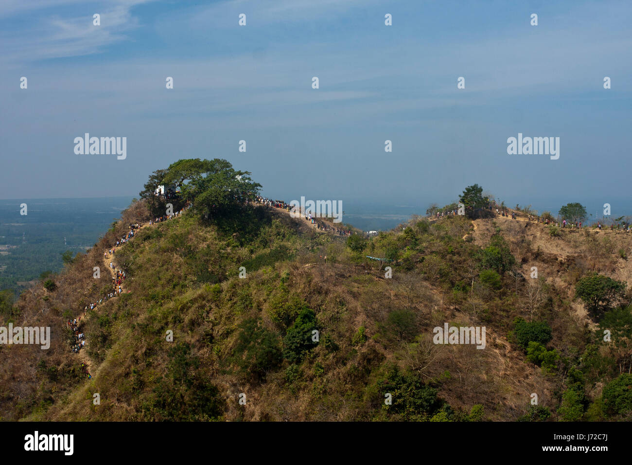 Thousands of devotees gather Shiva temple stands at the top of the ...