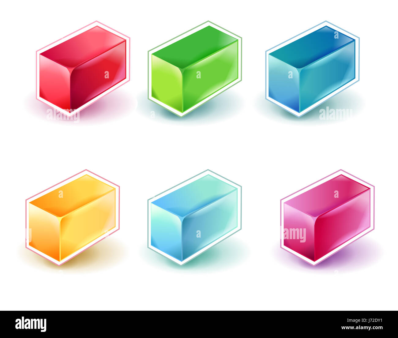 button cube blue glass chalice tumbler object green illustration purple ...