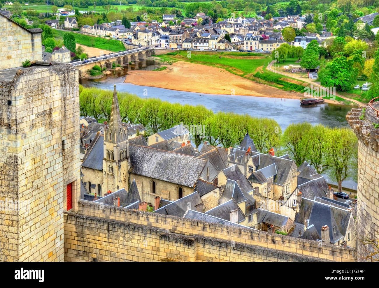 Chateau de Chinon in the Loire Valley, France. UNESCO world heritage ...