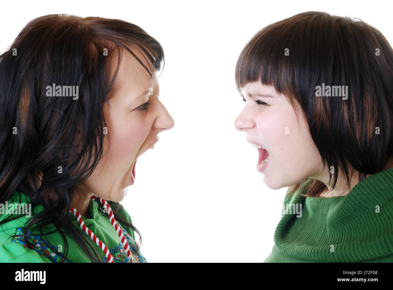 woman friendship conflict raving furious angry irately girlfriend teens ...