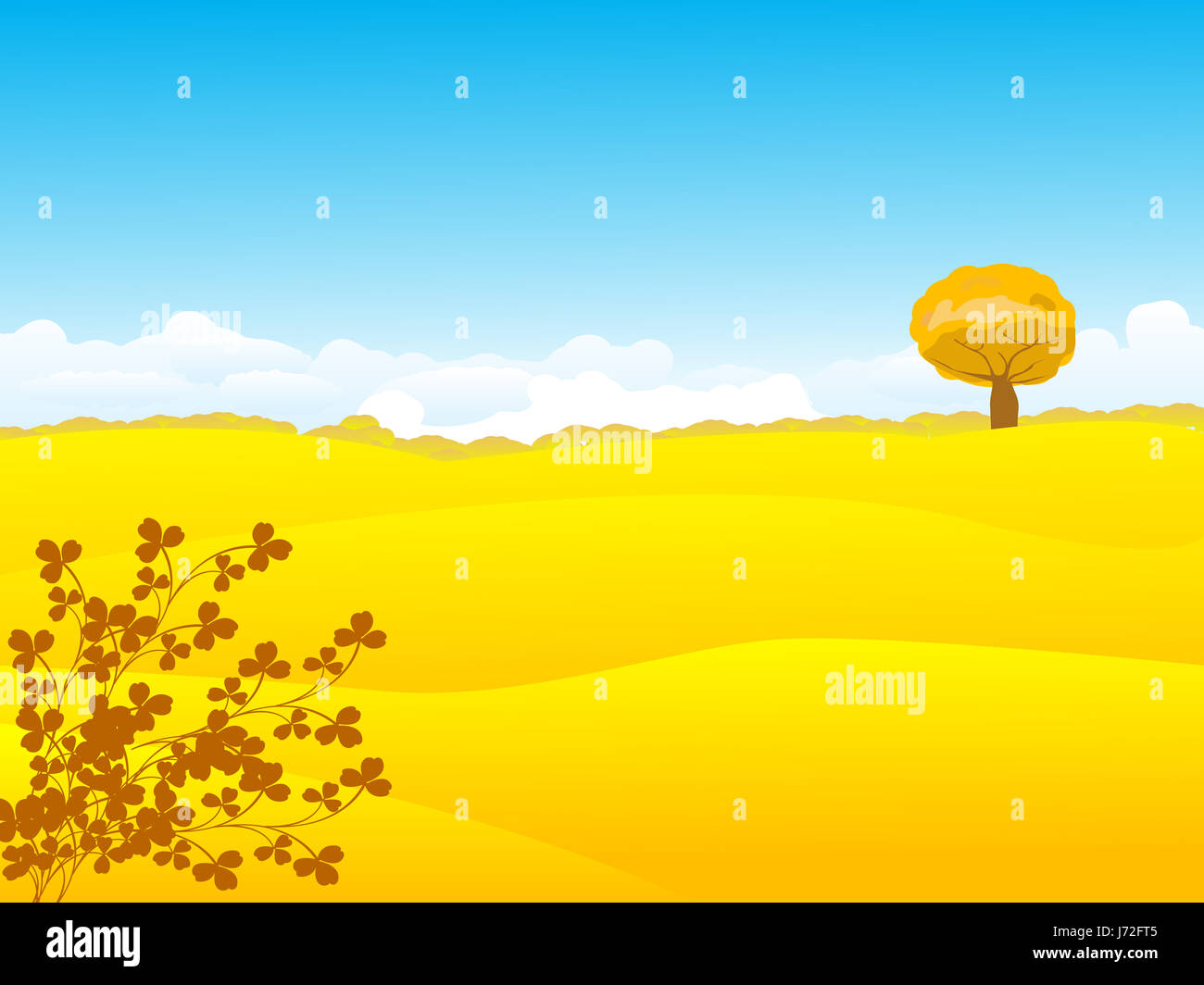 bird branch bush cartoon backdrop background fall autumn bright leaf ...