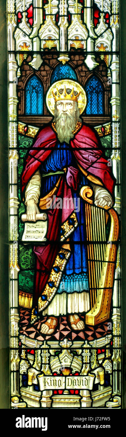 King David with Harp, stained glass window, by A.L.Moore 1910, Brinton ...