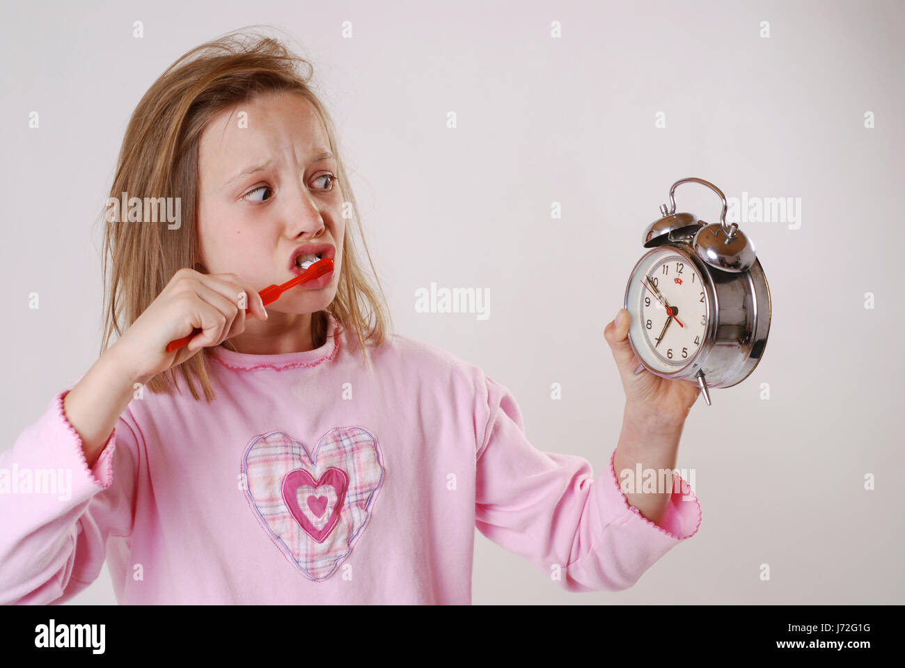 bed teeth sleep sleeping frightened in the morning furbish wake clock ...