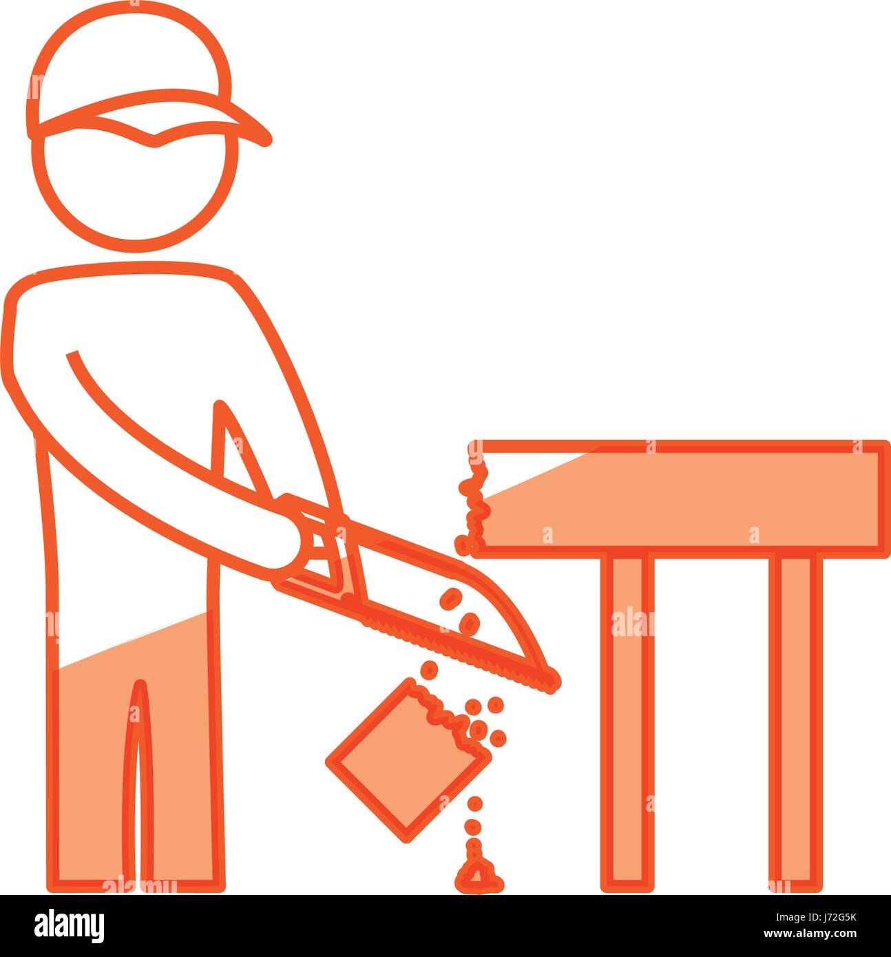 worker carpenter silhouette Stock Vector Image & Art - Alamy
