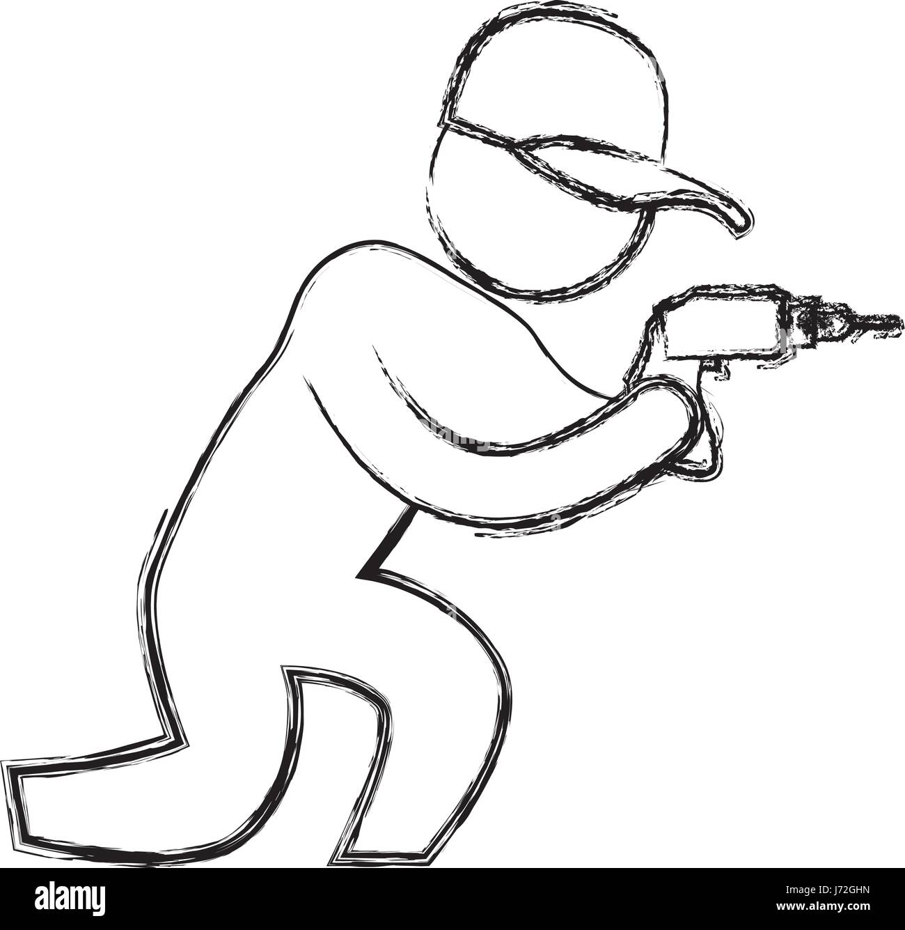worker carpenter silhouette Stock Vector Image & Art - Alamy