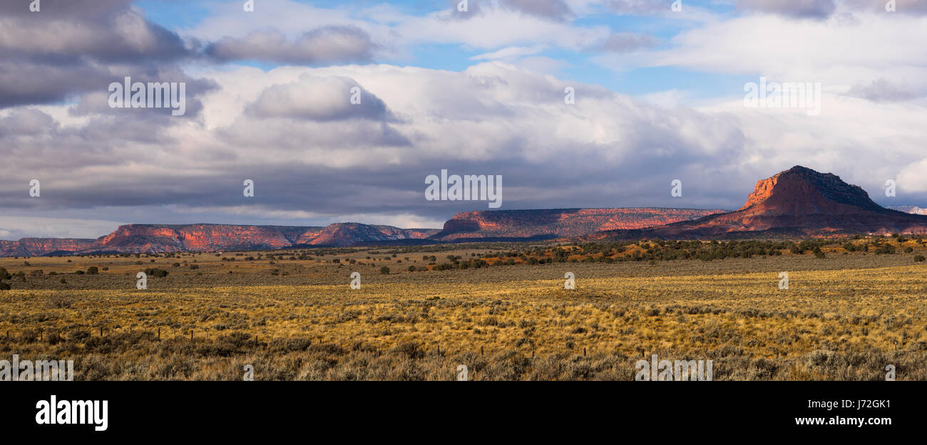 The badlands of Utah are shown here in dramatic lighting Stock Photo ...