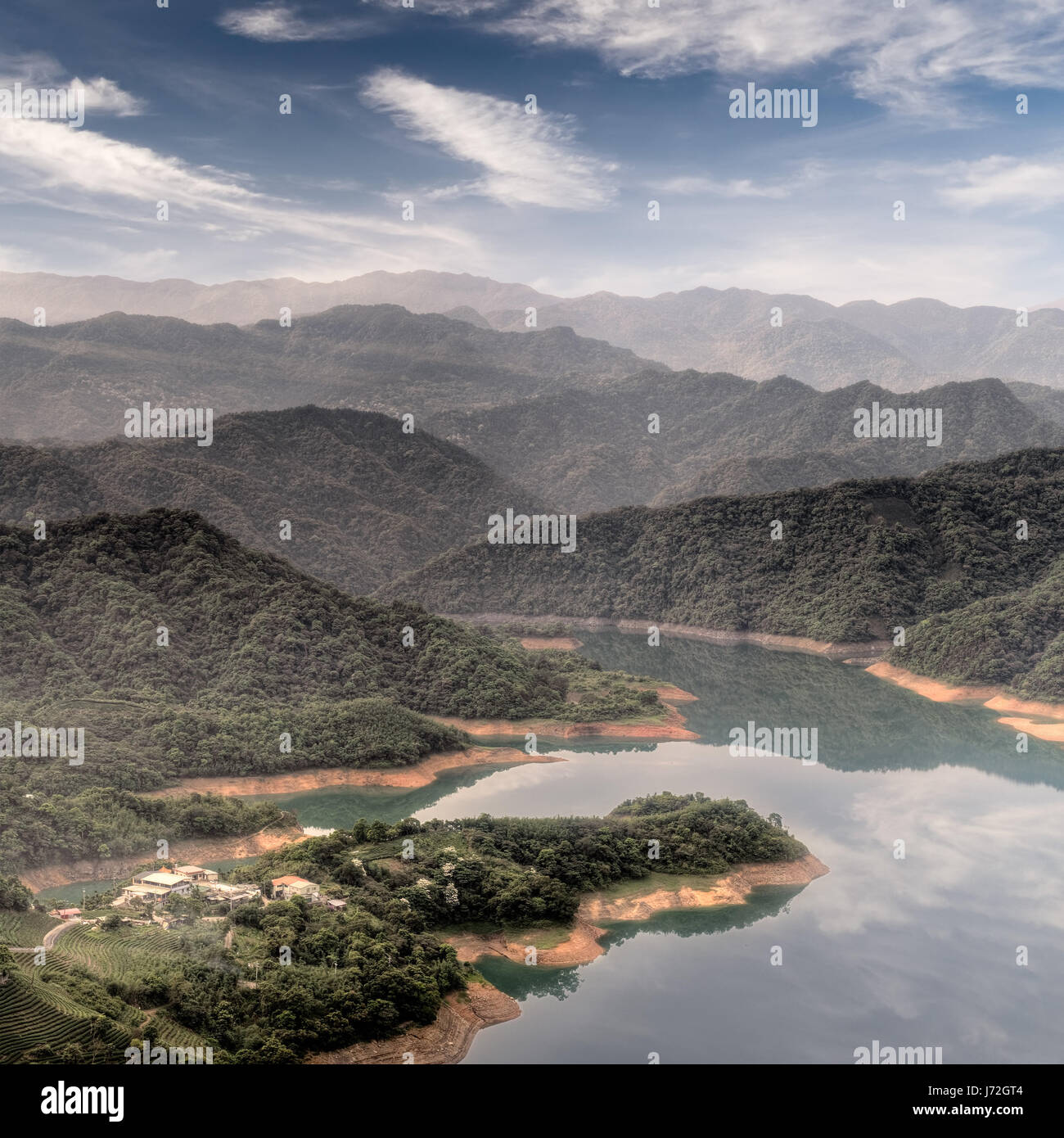 house building country fresh water lake inland water water landscape ...