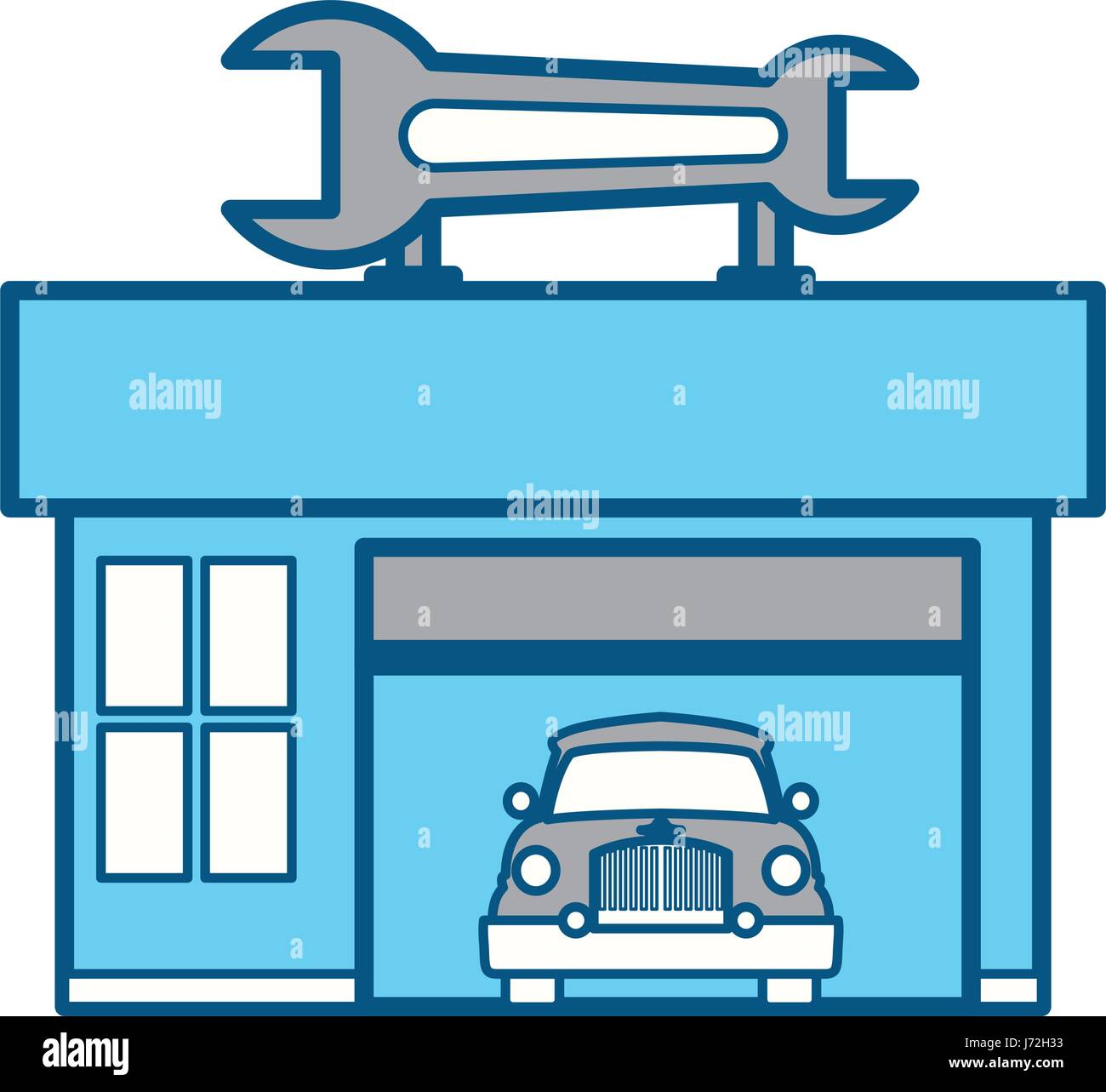 Classic blue door metal Stock Vector Images - Alamy