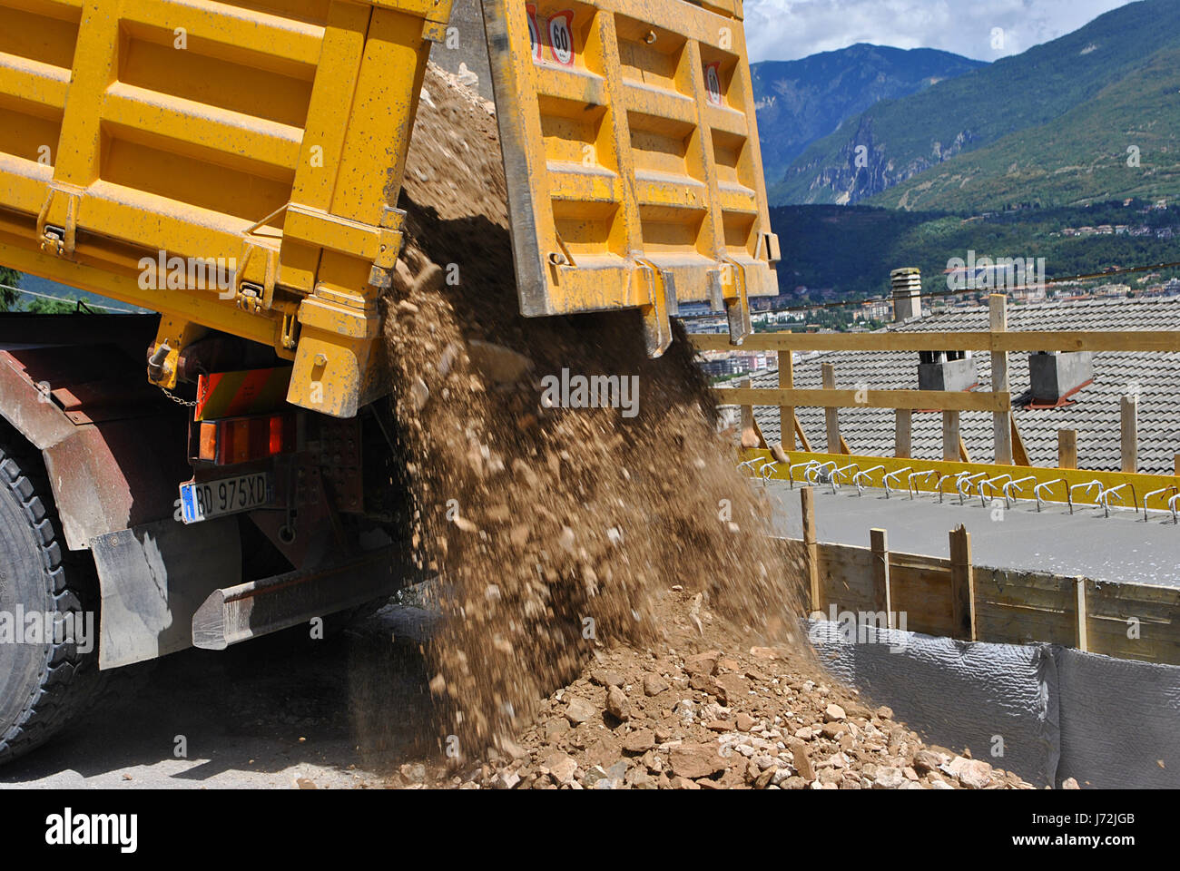 back rear cargo building construction wheel machinery traffic ...