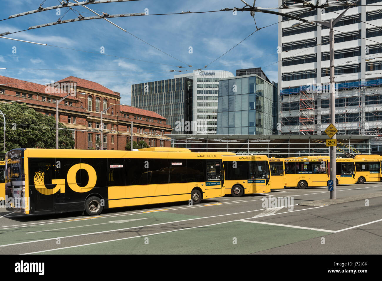 Wellington, New Zealand - March 10, 2017: Public trolley bus terminal ...