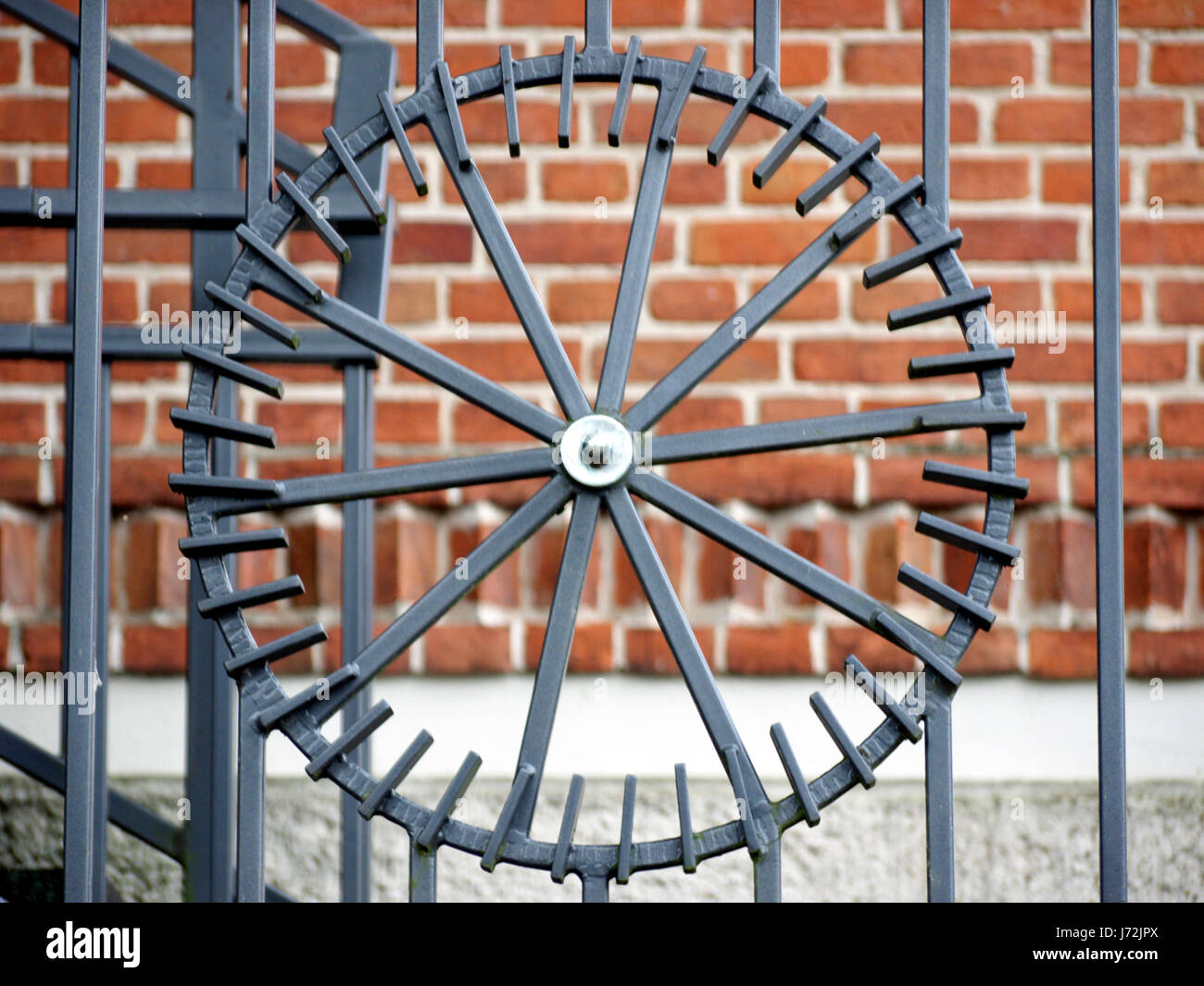 wheel fence metal brick detail wheel wall fence metal brick style of ...