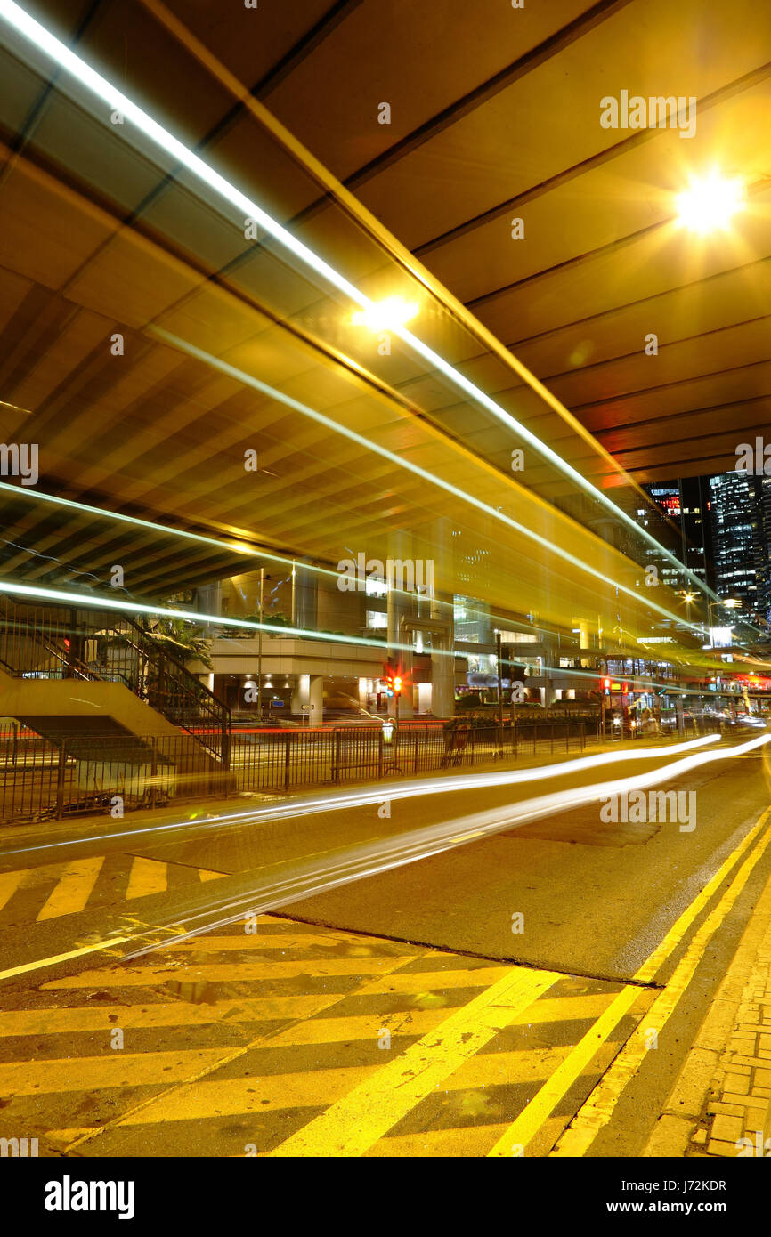 traffic transportation night nighttime transport downtown blue motion ...