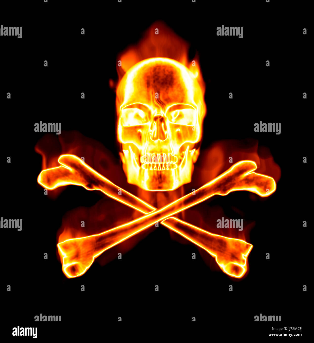 cross skull fire conflagration flame flames pirate bones danger death ...