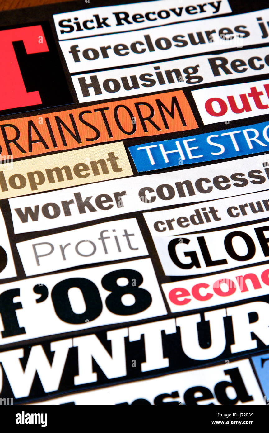 Newspaper headlines collage hi-res stock photography and images - Alamy