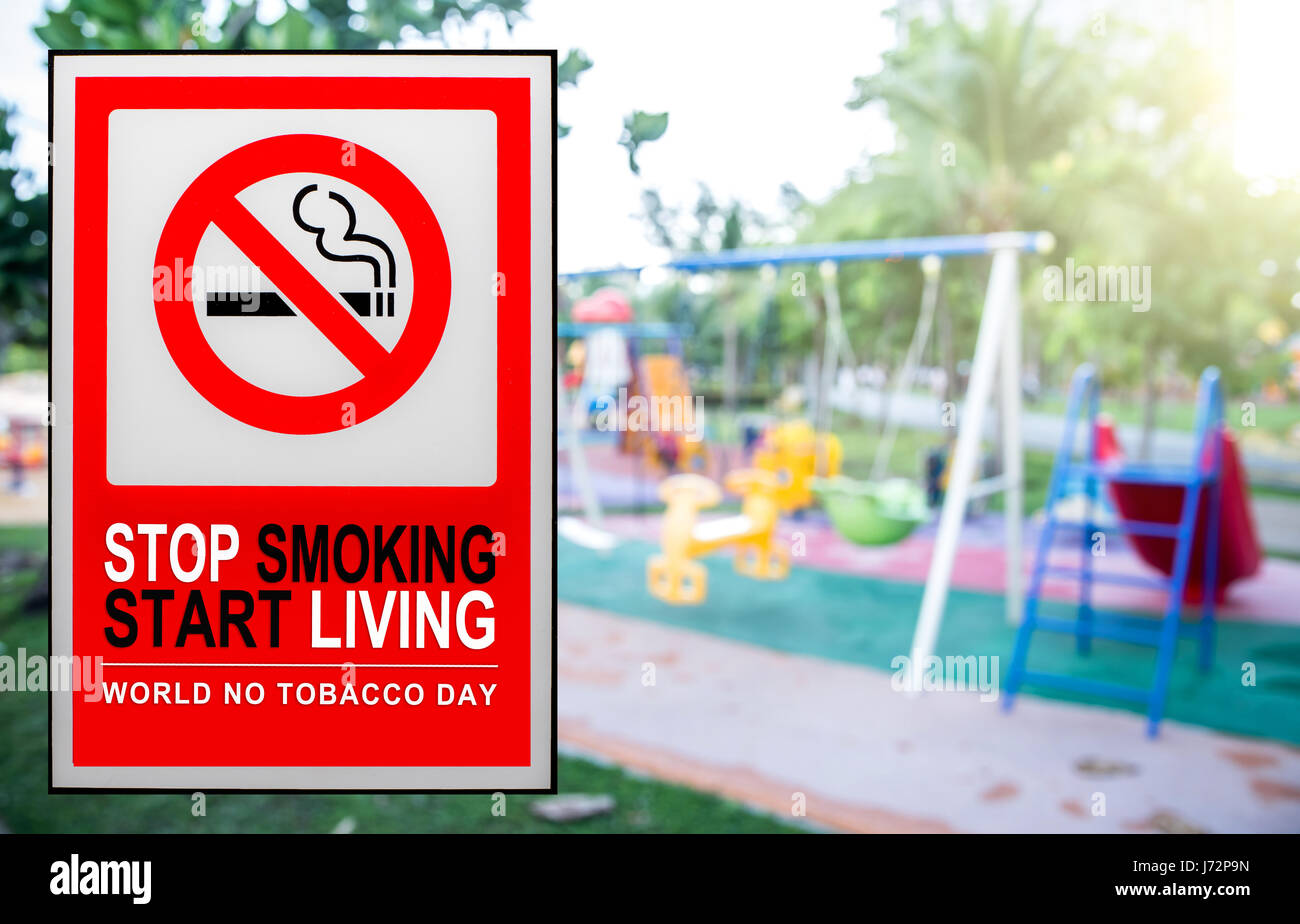 No smoking sign playground hi-res stock photography and images - Alamy