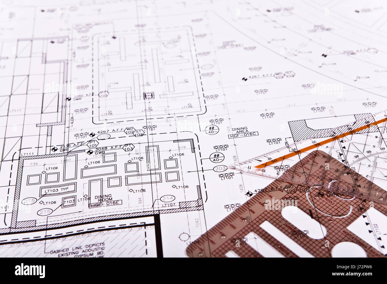 Architectural technical blueprint background, engineering, construction ...