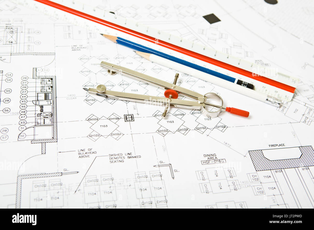 Architectural technical blueprint background, engineering, construction ...