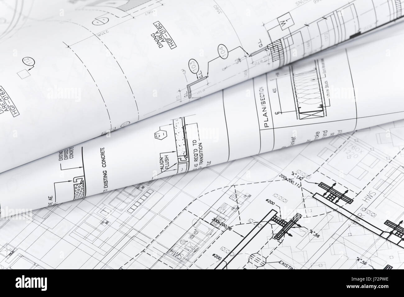 Architectural technical blueprint background, engineering, construction ...