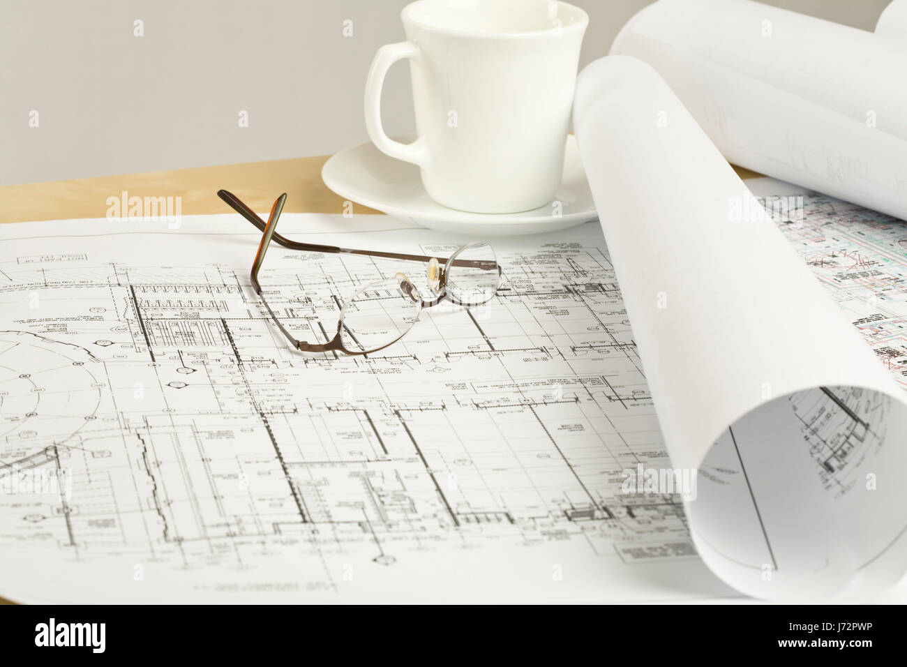 Architectural technical blueprint background, engineering, construction ...