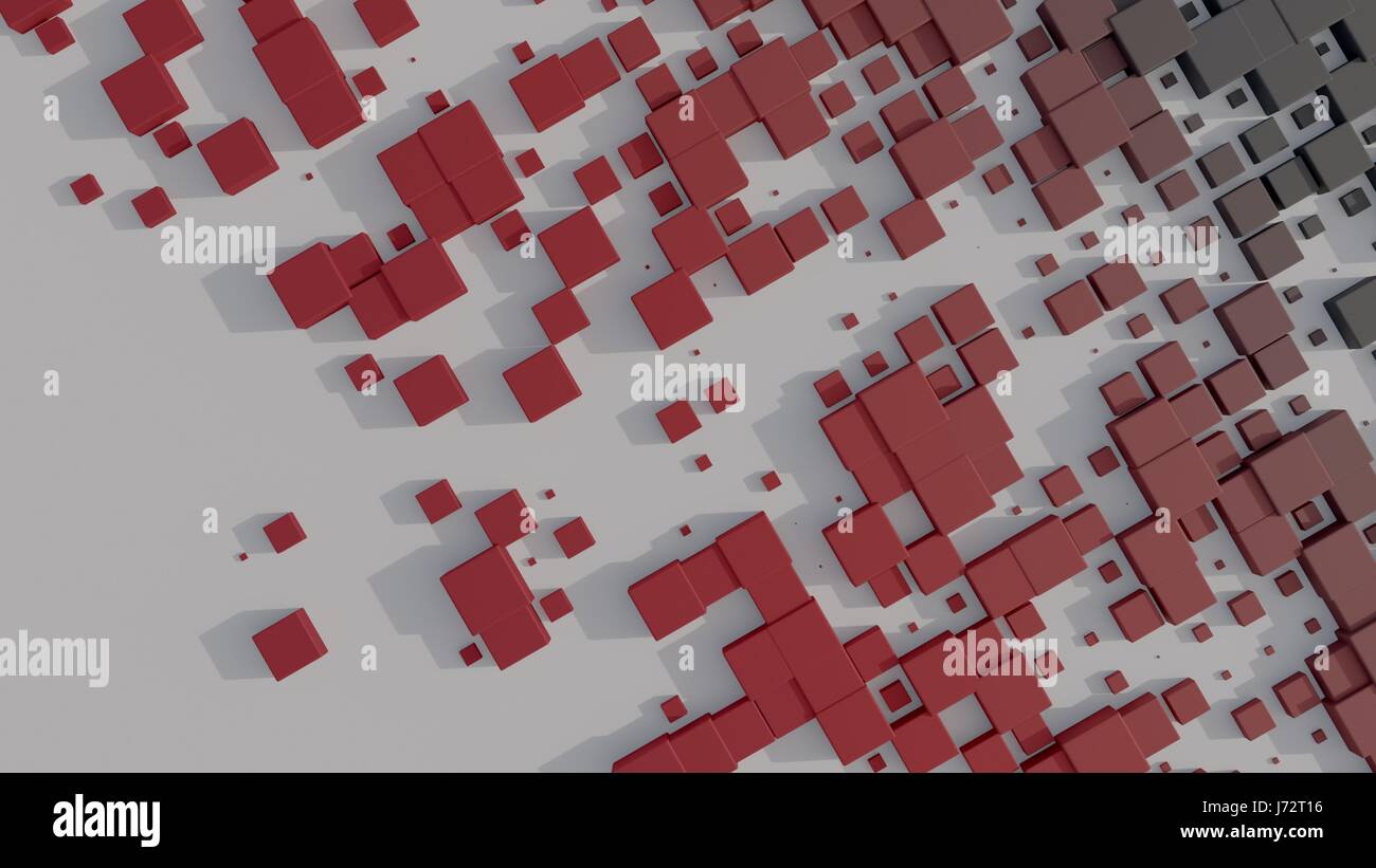 Abstract image of red and black cubes Stock Photo - Alamy