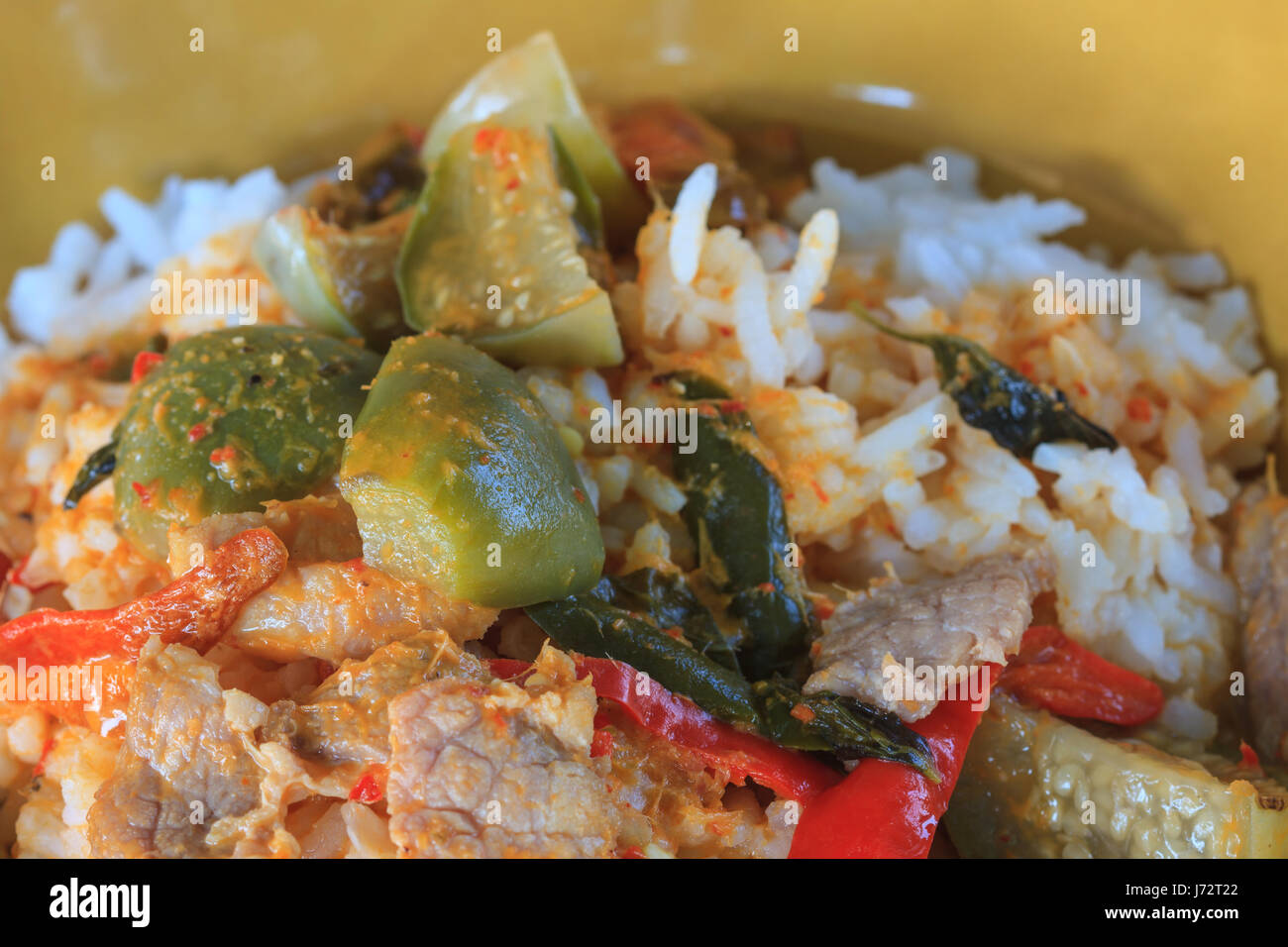 close up curry over rice Thai food spicy Stock Photo - Alamy