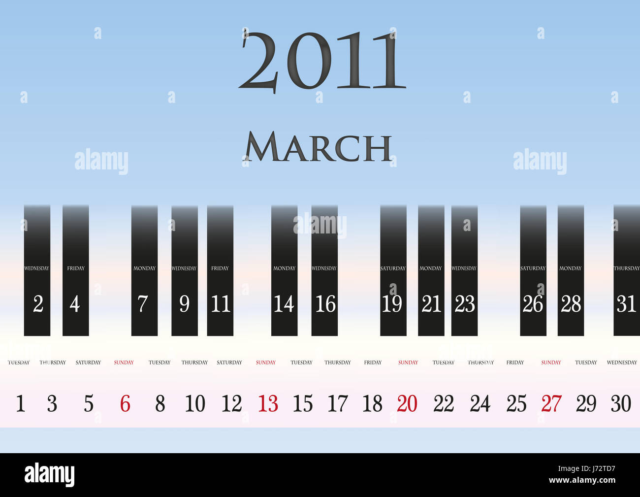 illustration march calender calendar blue graphic black swarthy ...