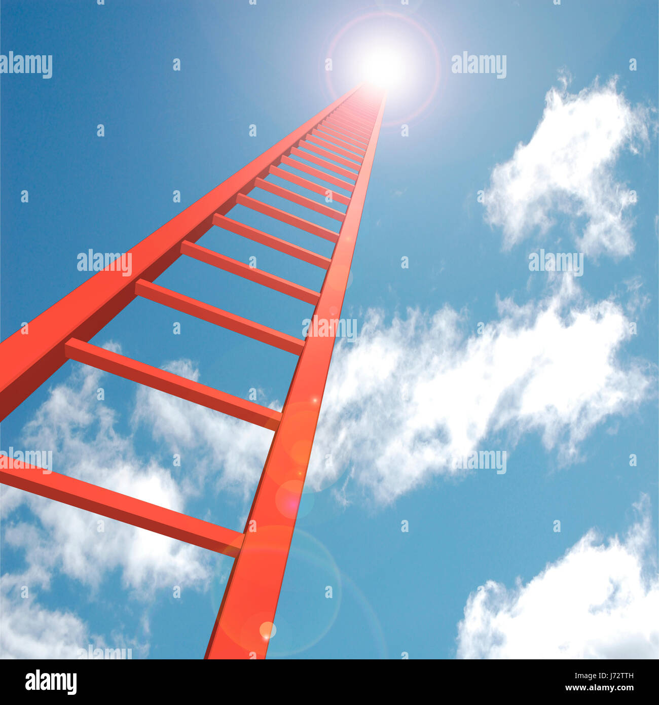 blue career up on clouds ladder white reach religion religious church ...