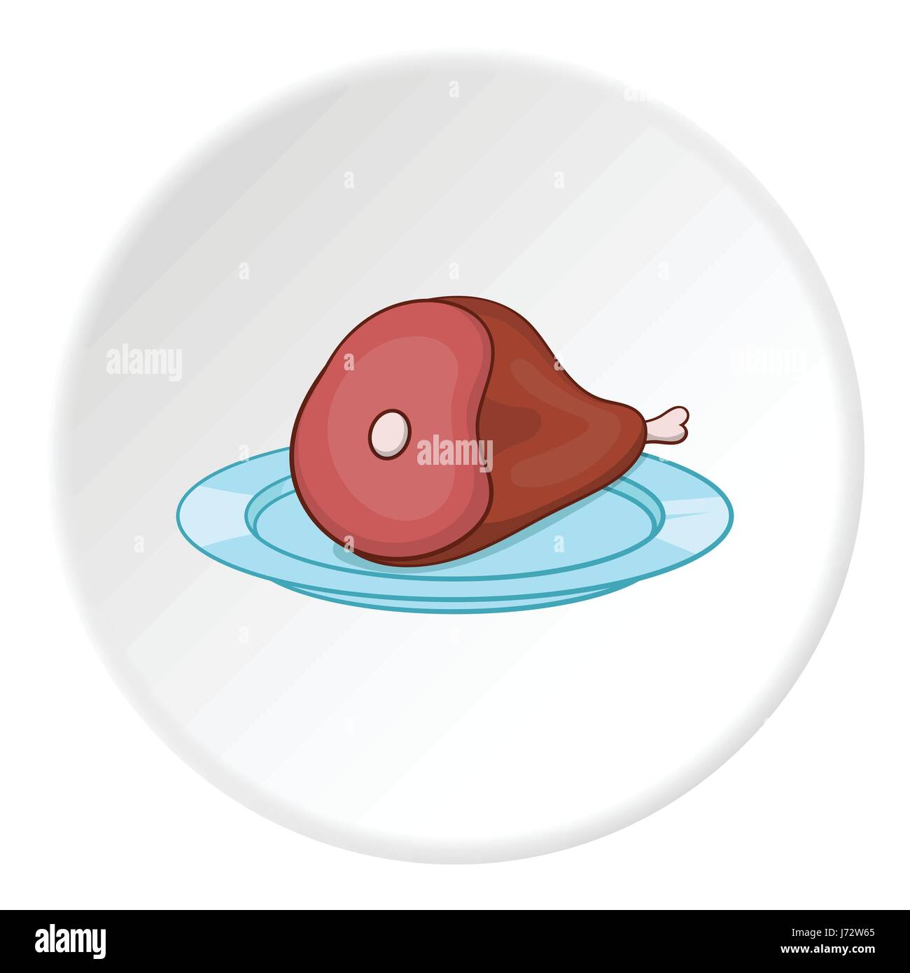 Piece of meat in plate icon, cartoon style Stock Vector Image & Art - Alamy