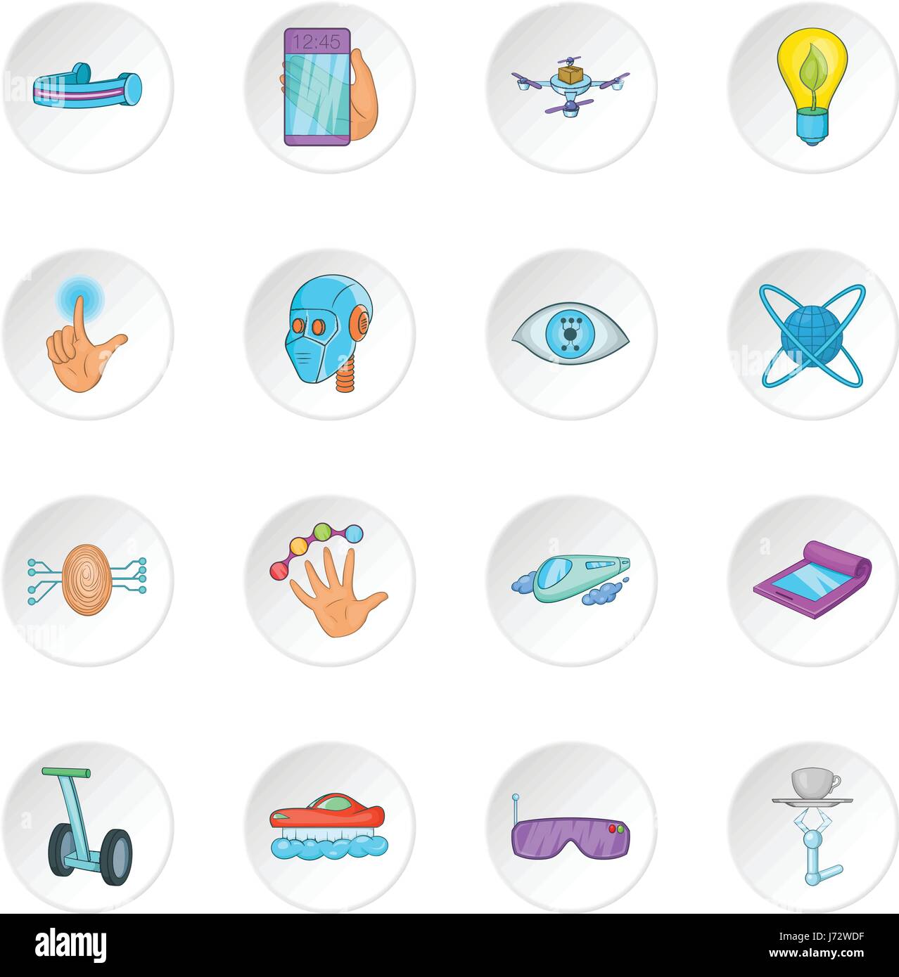 New technologies icons set, cartoon style Stock Vector Image & Art - Alamy