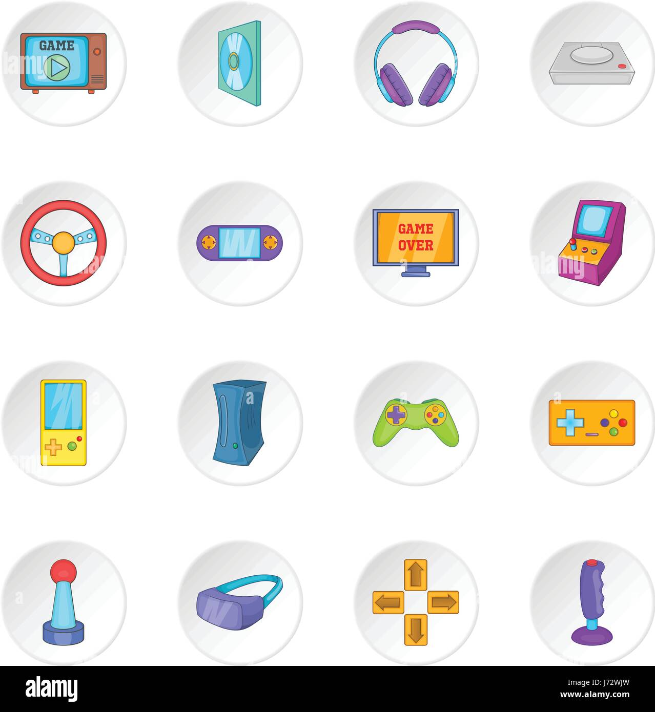 Video game icons set, cartoon style Stock Vector Image & Art - Alamy