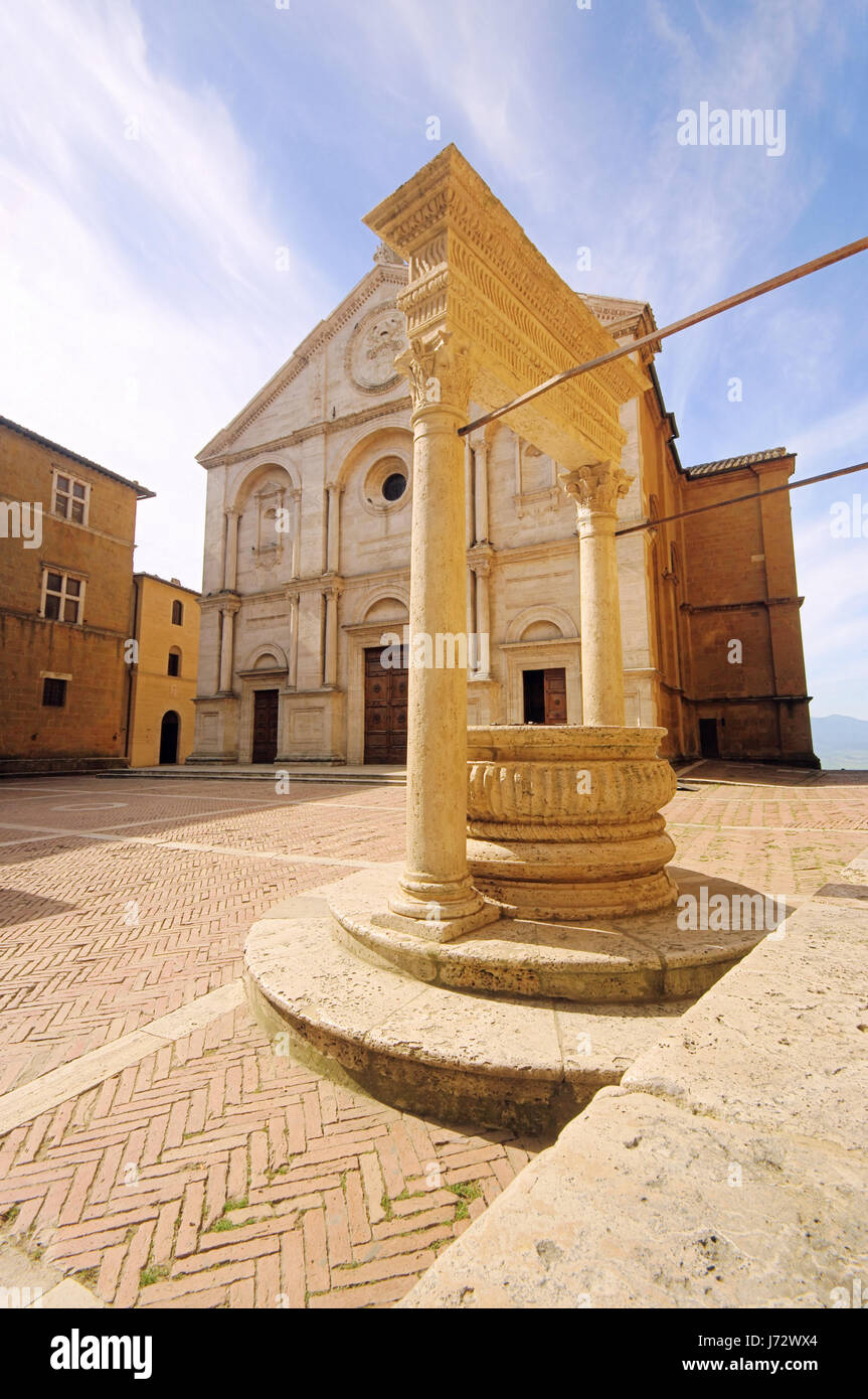 church city town cathedral tuscany square italy house building tower ...