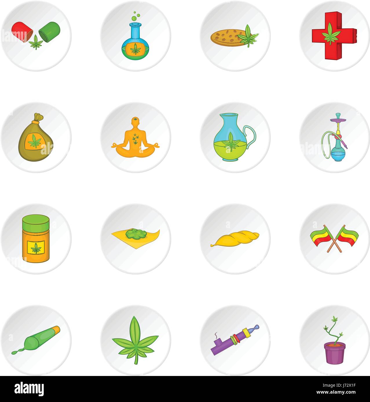 Marijuana icons set, cartoon style Stock Vector Image & Art - Alamy