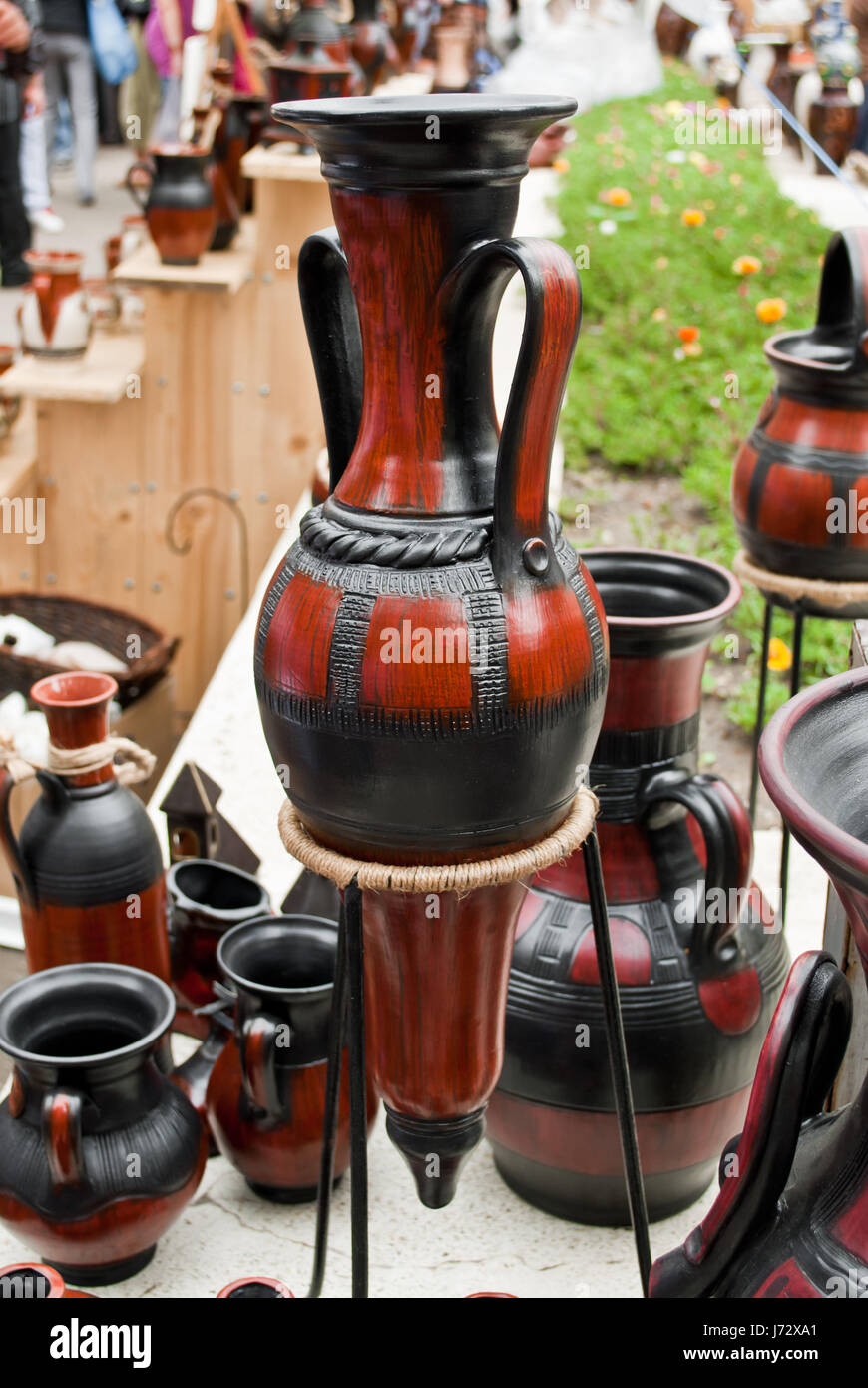 vessel traditional stack souvenir pottery romanian vase style close cup ...