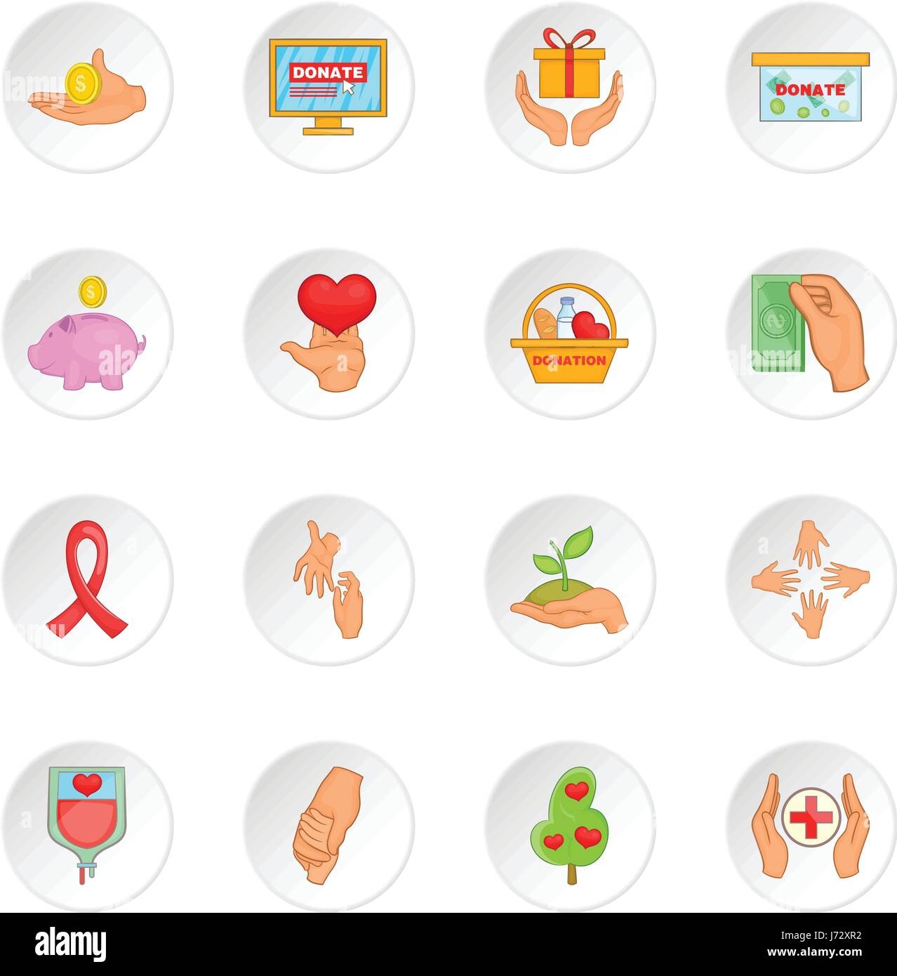 Charity organization icons set, cartoon style Stock Vector Image & Art ...
