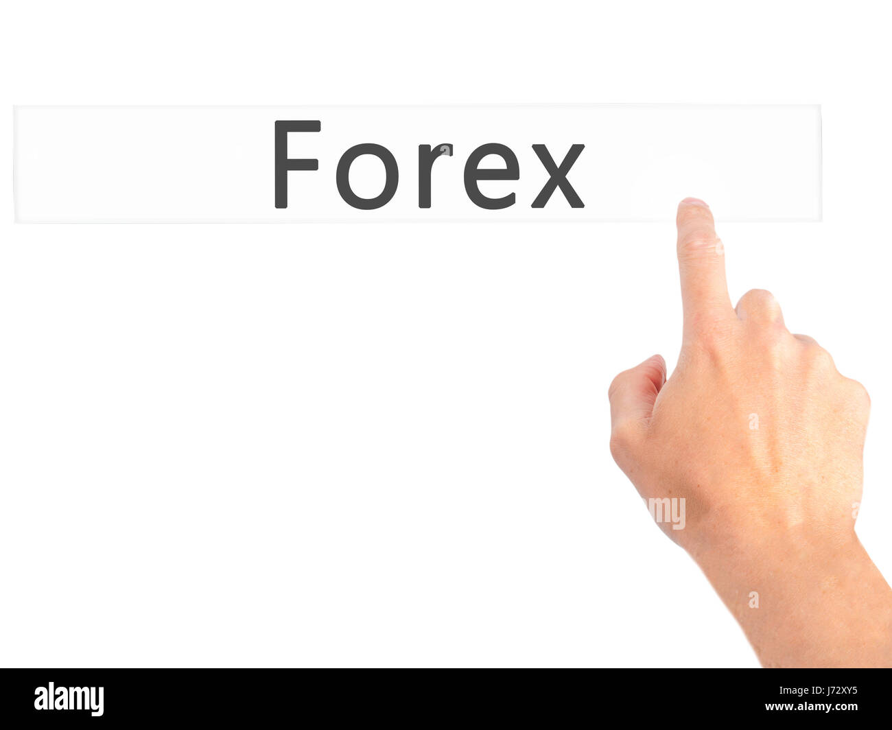 Forex - Hand pressing a button on blurred background concept . Business ...
