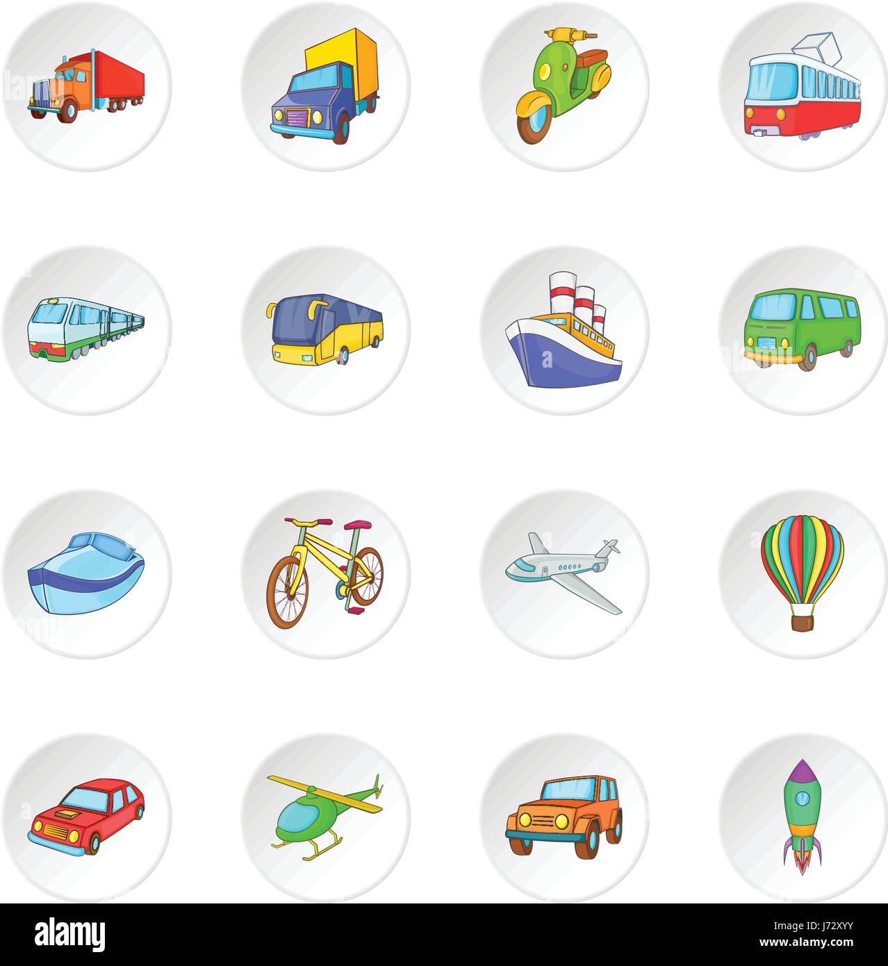 Transport icons set, cartoon style Stock Vector Image & Art - Alamy
