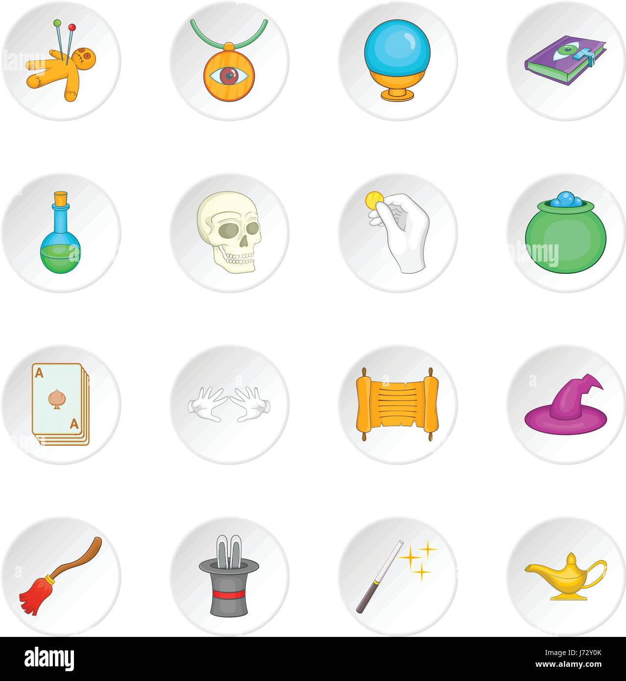 Magic icons set, cartoon style Stock Vector Image & Art - Alamy