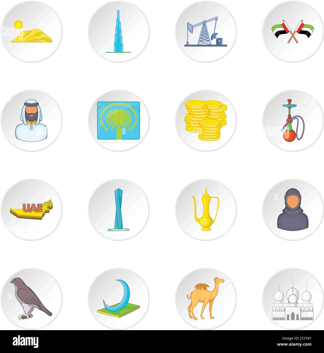 UAE icons set, cartoon style Stock Vector Image & Art - Alamy