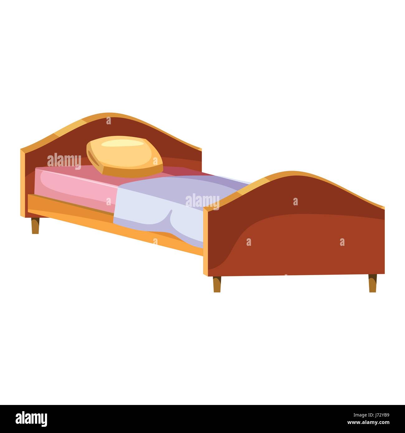 Single wooden bed icon, cartoon style Stock Vector Image & Art - Alamy