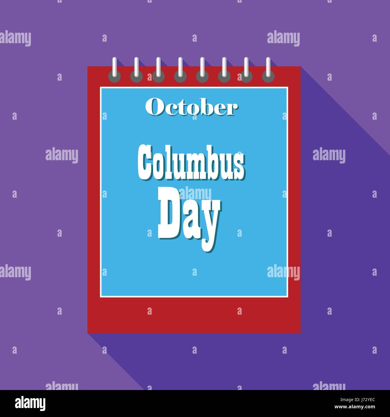 Calendar october of Columbus day icon, flat style Stock Vector Image ...