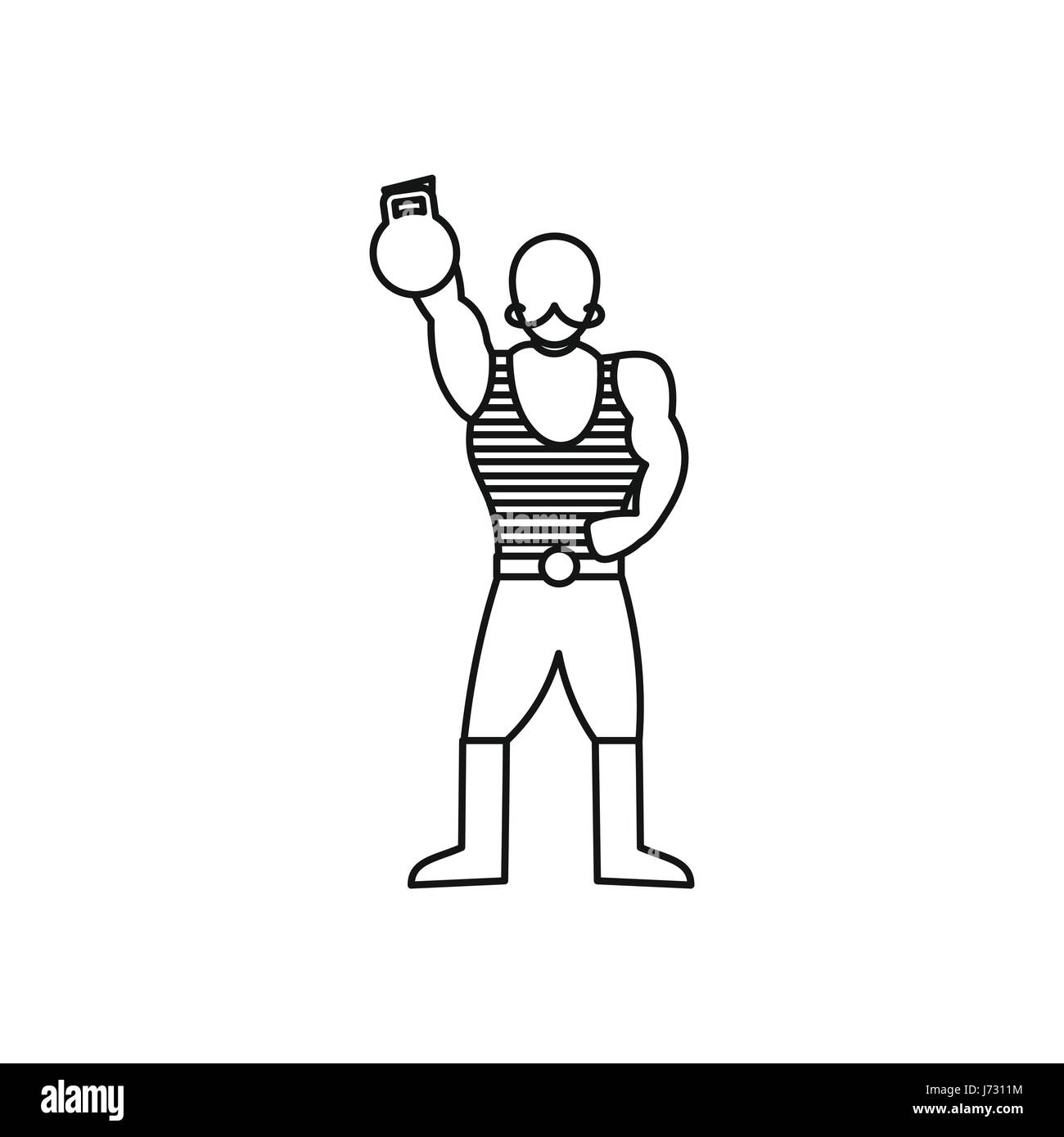 Vintage circus strong man icon, outline style Stock Vector Image & Art ...