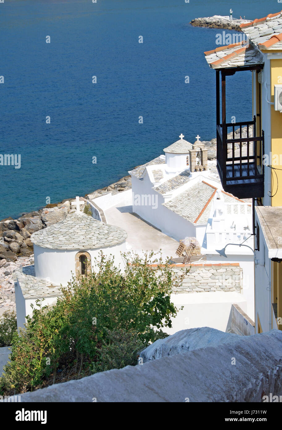 greece harbor balcony sight view outlook perspective vista panorama ...